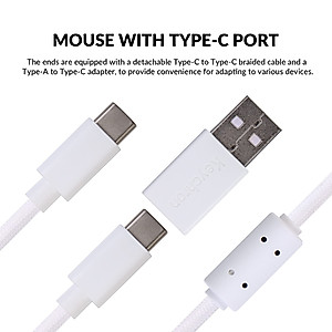 Keychron M1 Wired Gaming Mouse PMW3389 Sensor 16,000 DPI, 68g Ultra-Lightweight, On-Board Memory, RGB Backlit, PC/Mac (White)