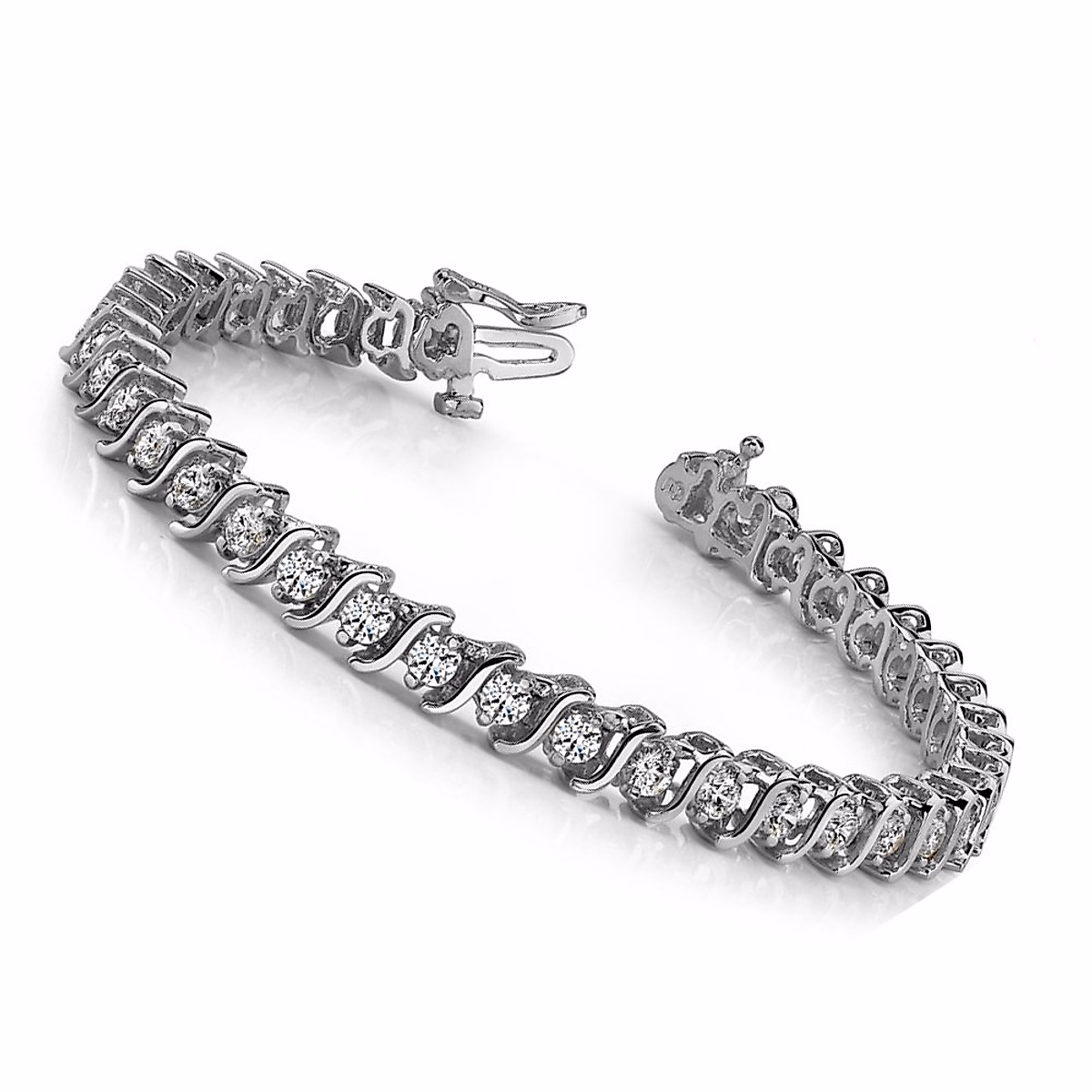 Madina Jewelry 5.00 ct Round Cut Diamond S-Type Tennis Bracelet