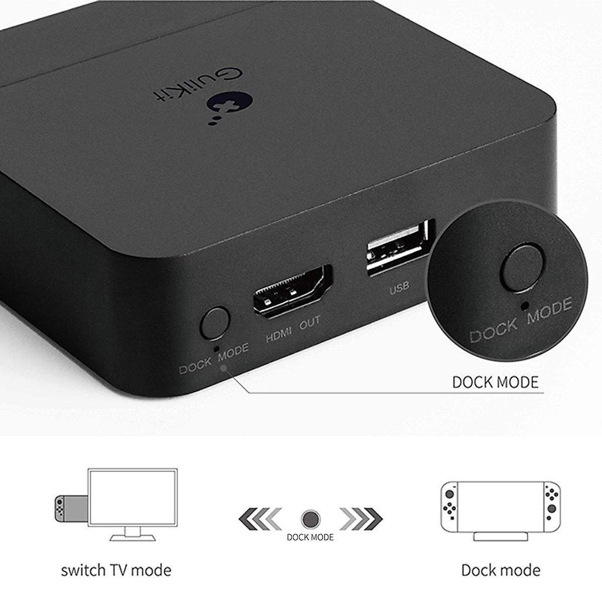 Gulikit NS05 Switch Dock,Portable TV Docking Station for Nintendo Switch with USB-C PD Charging Stand, Magnet Transform Design, Supported Phone or Tablet, Charging Dock with Air Outlet