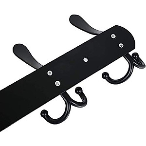 Efaithtek Coat Hanger Wall Mount ,Chrome Finish Coat Robe Hat Clothes Wall Mount Hook Hanger Towel Rack (2 Pack 15 Hooks (Black))