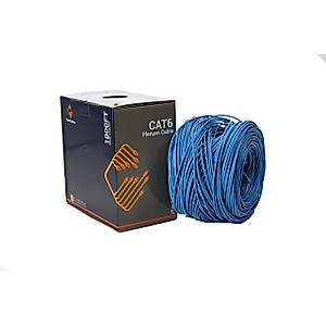 iTechCables, CAT6 Plenum Bulk Ethernet Cable 1000ft (CMP Rated) | Network Analyzer Test Passed | 23AWG 4Pair Solid, 550-MHz | Unshielded Twisted Pair (UTP) | Up to 10 Gigabit, Blue