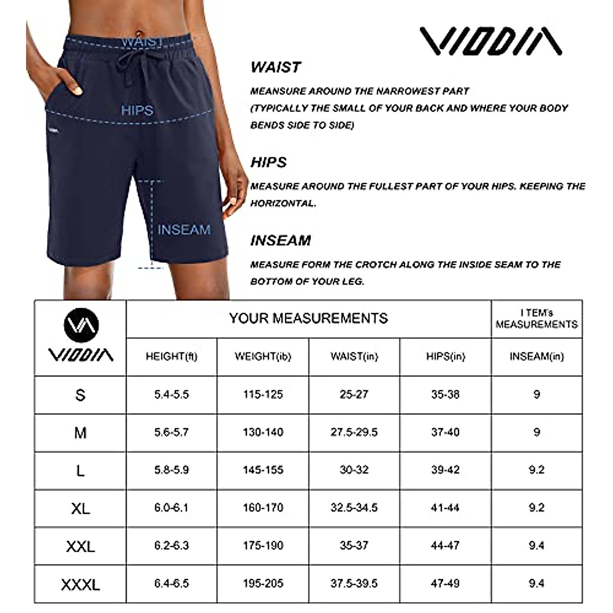 Viodia Women's Bermuda 10" Long Shorts with Pockets Cotton Sweat Lounge Shorts for Women Jersey Athletic Knee Length Shorts for Summer White