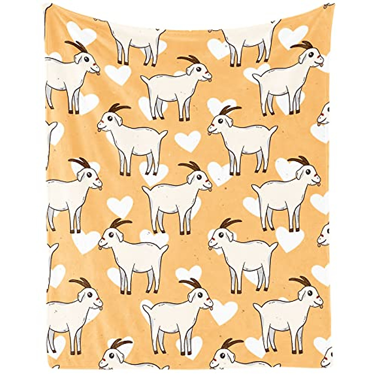 Goat Blanket Gifts, 60"x80" Flannel Fleece Throw Blanket Soft, Lightweight, Comfortable, Warm Goat Themed Blanket for Goat Lovers Adults Kids