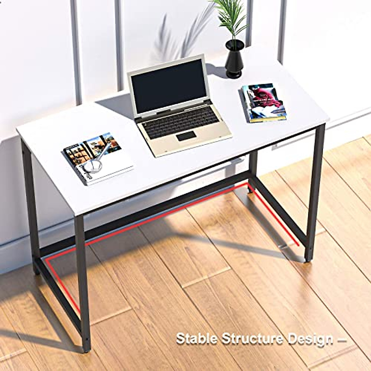 Weehom PC Laptop Notebook Study Writing Table for Home Office Workstation Simple Multifunctional Desk,White 39 inch