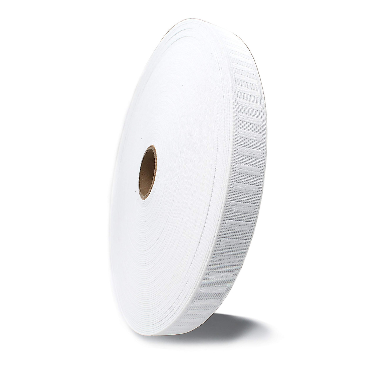 Non-Roll Elastic 1" White-Heavy Duty Ribbed Elastic (36 Yards on a Roll)- Made in USA