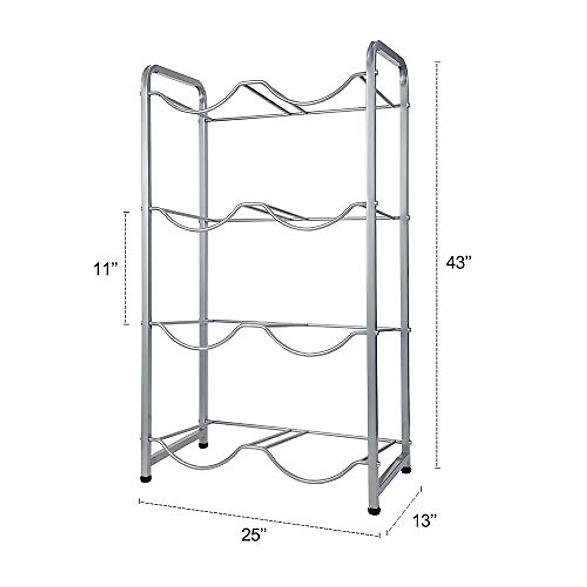 KAX 5-Gallon Water Bottle Holder 8 Trays Water Jug Rack 4-Tier Water Bottle Rack Reinforced Steel Rack for Water Storage Water Bottle Storage Rack for 8 Bottles, Silver