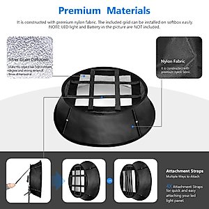 Neewer Collapsible Softbox Diffuser with Honeycomb Grid Compatible with Neewer 480/660/530 LED Light Panels, 11.5x11.5inches Opening with Strap Attachment and Carry Bag for Studio Photo Video Shooting