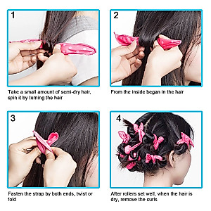 30 Pieces Hair Curler Rollers DIY Night Sleep Foam Hair Styling Tools Flexible Soft Sponge Pillow Hair Rollers With Storage Bag (5 Colors)