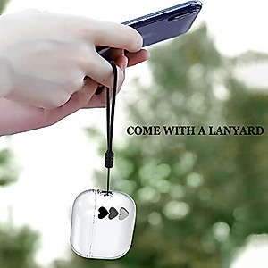 OOK Clear Case for AirPods Pro 2nd Generation 2022, Heart Design Full Body Shockproof Protective AirPods Pro 2 Case Anti-Scratch Anti-Yellow Wireless Charging Case with Lanyard