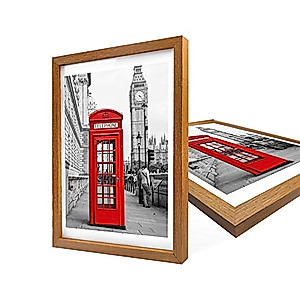 Relwaso 12x16 Frames Made to Display 11x14 Pictures with Mat or 12 x 16 Photo Without Mat, Picture Frames Made of Solid Wood for Vertical or Horizontal Wall Mounting