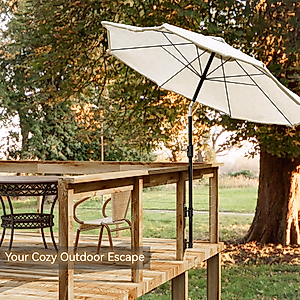 Antsky Patio Umbrella Holder, Stainless Steel Outdoor Umbrella Mount Bracket for Deck Railing, Adjustable Base Width (Fit MAX OD1.95 inch)