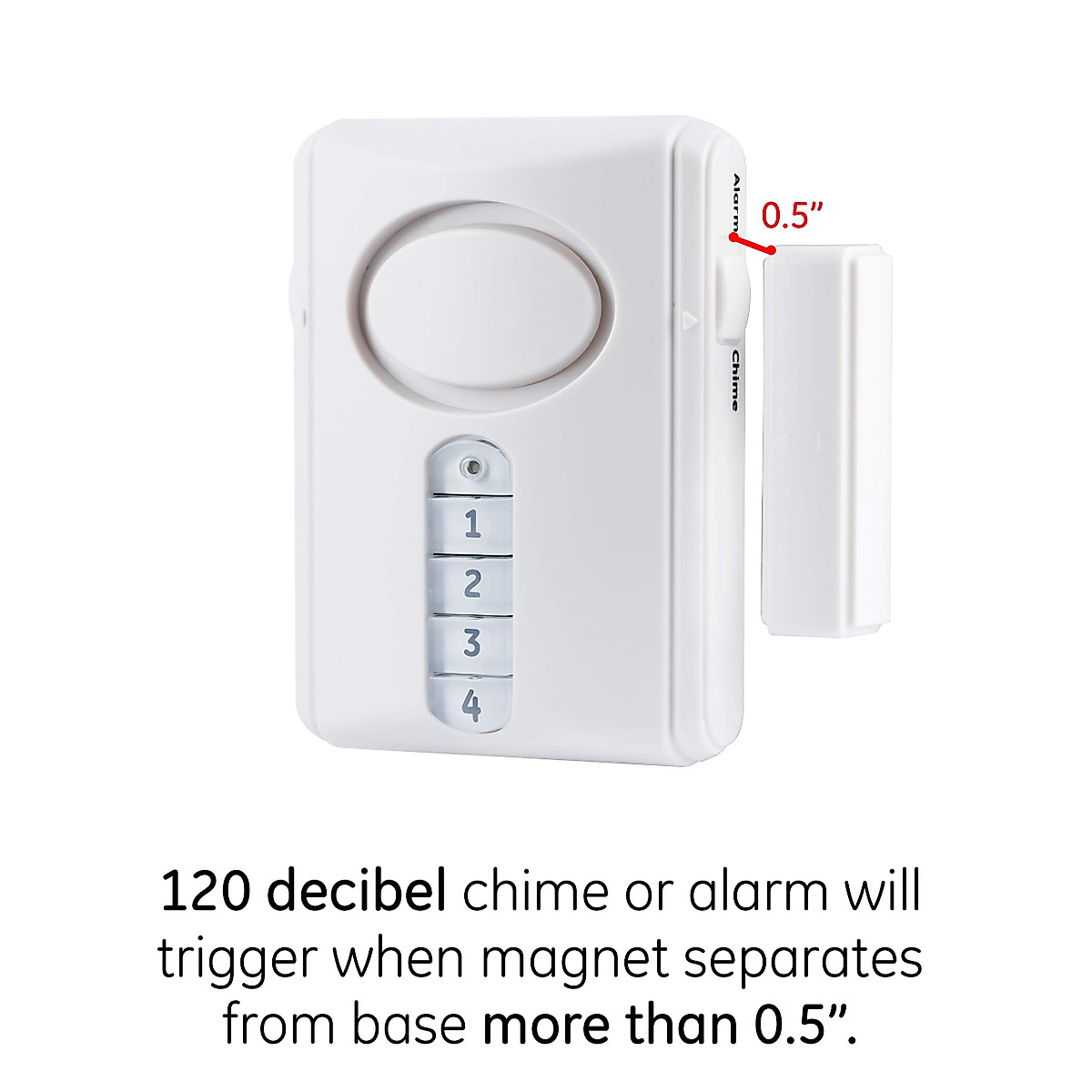 GE home electrical GE Personal Security Window and Door Alarm, Deluxe Alarm, DIY Protection, Burglar Alert, Keypad Activation, Easy Installation, Ideal for Home, Garage and More, 45117