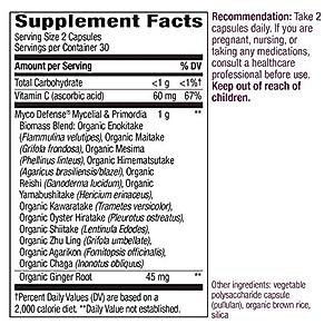 Nature's Way Myco Defense Premium Blend Mushroom Blend for Immune Support* Vegan 60 Capsules