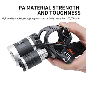 BORUIT RJ-3000 LED Green Headlamp,3 Modes White and Green LED Hunting Headlight,USB Rechargeable 5000 Lumens Tactical Head lamp for Fishing Running Camping Hiking