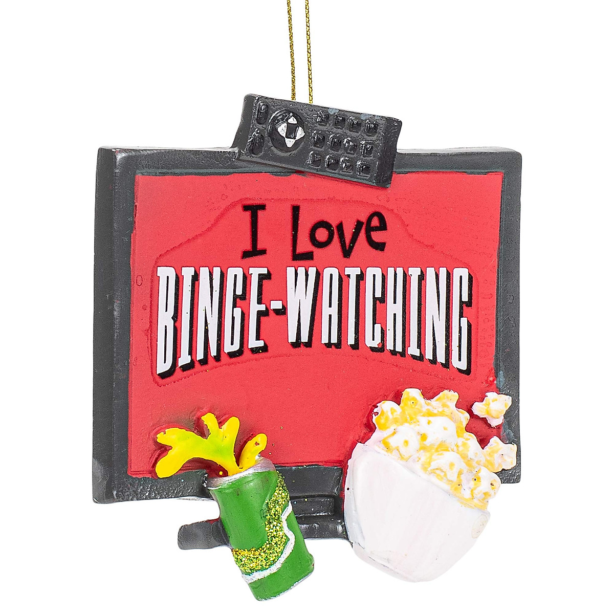 "I Love Binge-Watching" Sign Ornament