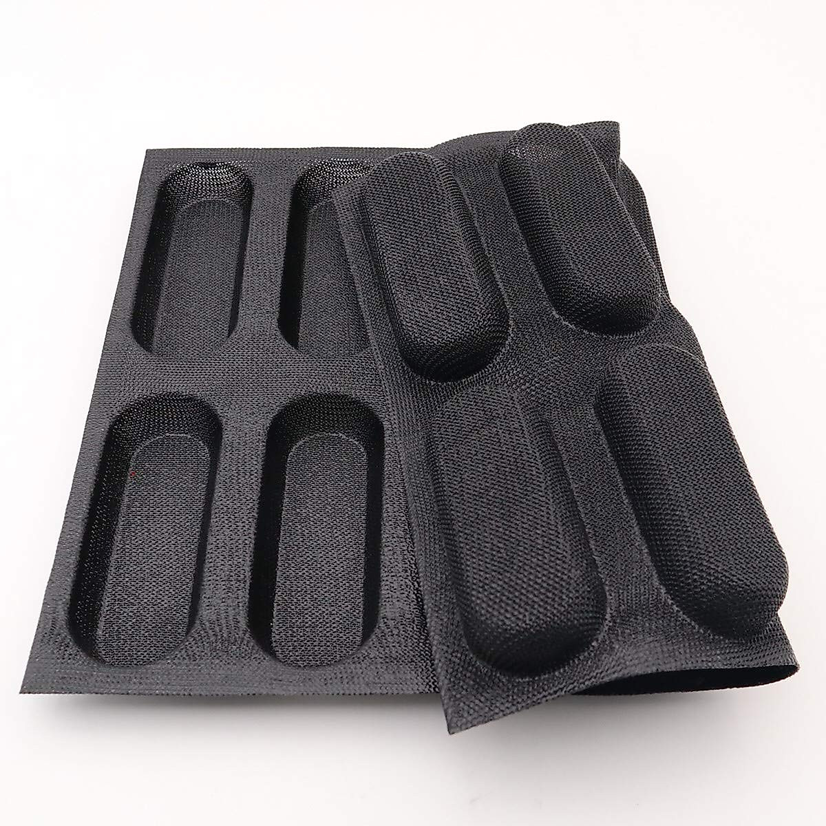 Bluedrop Silicone Hot Dog Bread Forms Mini Baby Sandwich Baking Molds Food grade Perforated Eclair Sheets for Home Oven