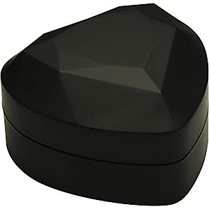 LED Black Ring Box for Proposal, Wedding, Engagement, Birthday, Valentine' Day, Mother's Day, Father's Day, Christmas...Luxury Heart Shaped Design LED Ring Jewelry Gift Box with Light