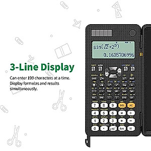 NEWYES 991ES Scientific Calculator with LCD Writing Tablet, 417 Function Solar Energy Science Calculators Notepad, Professional Foldable Calculators for Students School College