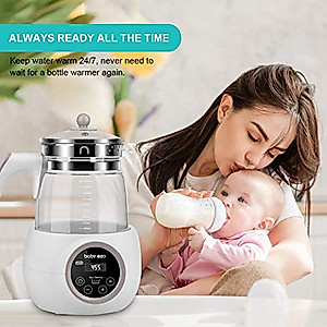 WELLVO Baby Formula Water Kettle Precise Temperature Baby Formula Milk Warmer for 24 Hours 1.2L Boil-Dry Protection Instant Water Warmer for Baby Formula