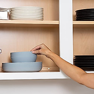 Grow Forward Premium Wheat Straw Plates and Bowls Sets - 8 Piece Unbreakable Microwave Safe Dishes - Reusable Wheat Straw Dinnerware Sets - Wheat Straw Bowls for Cereal, Soup, Camping, RV - Glacier