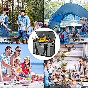 Maelstrom Collapsible Soft Sided Cooler - 75 Cans Extra Large Lunch Cooler Bag Insulated Leakproof Camping Cooler, Portable for Grocery Shopping, Camping, Tailgating and Road Trips，Grey