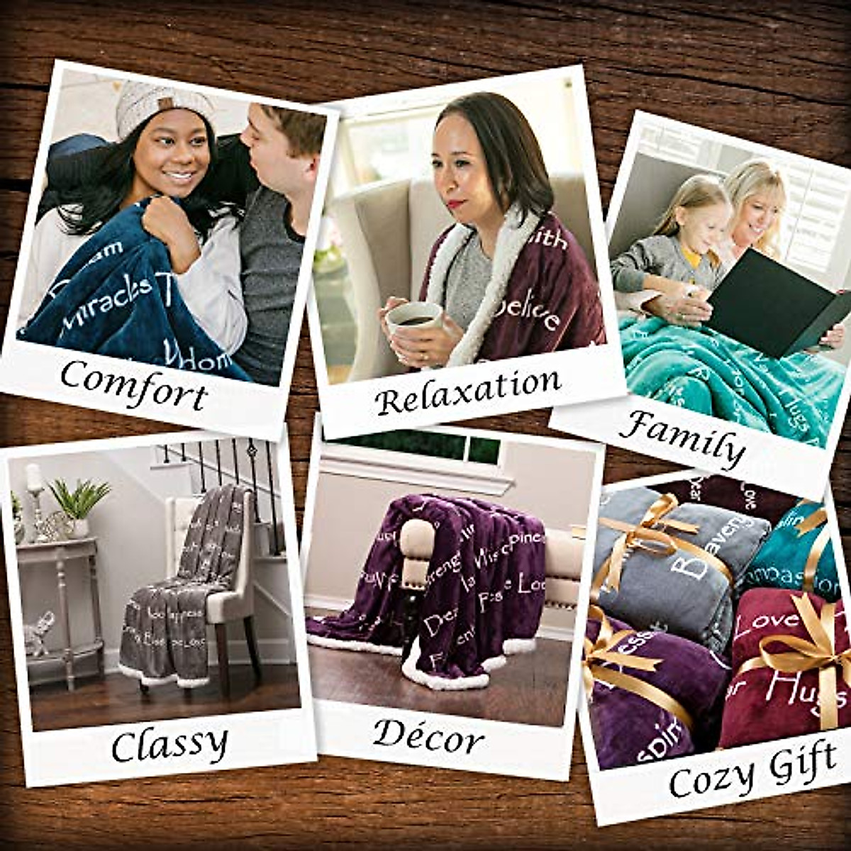 Chanasya and Healing Hugs Gift Throw Blanket Set - Sympathy, Warm Postive Thoughts, Courage and Strength - 5-Piece Combo Pack (Blanket, Neck Pillow, Eye Mask, Tote Bag and Socks) Rose Tan