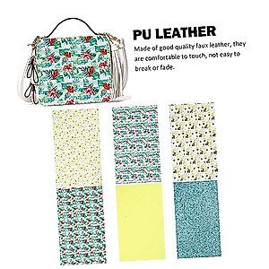 TEHAUX 6 Pcs Sheets Flower Animal Leather Quilting Kits Leather Fabric b y The Leather Scraps Leather Earrings Handmade Earrings Hand Jewelry DIY Patchwork Materials DIY Leather Sheet Bee