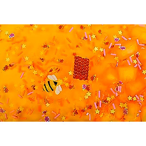 JAiiMen Slime Kit - 3 Pack Jelly Cube Clear Crunchy Slime with Avocado, Honeycomb and Lavender Bear Charms, Preppy and Aesthetic Stuff, Cute Stress Toys and Cool Birthday Gifts for Girls and Boys