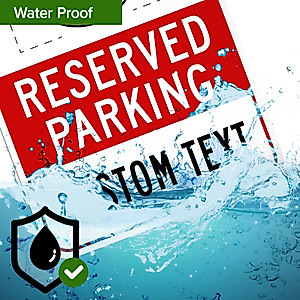 Custom No Parking Sign, Custom Reserved Parking Signs for Business, 10x14 Inches, Rust Free .040 Aluminum, Fade Resistant, Made in USA by My Sign Center (Post Holes)