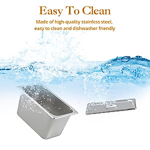 Takywep 6 Pans Commercial Food Warmer - 6 x 6.3QT, 1200W Electric Steam Table, Professional Countertop Stainless Steel Buffet Bain Marie, 86-185°F Temp Control, Ideal for Catering and Restaurants