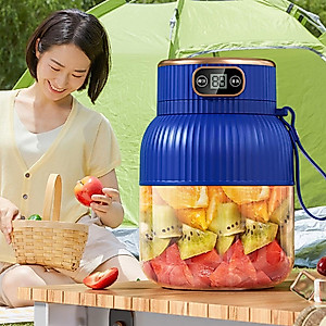 Generic Portable Blender with 10 Blades,Mini Smoothie Blender 600ml,Fruit Juice Mixer,Intelligent Digital Display Juicer Cup With Self-cleaning Function,USB Traveling Fruit Veggie Juicer, green