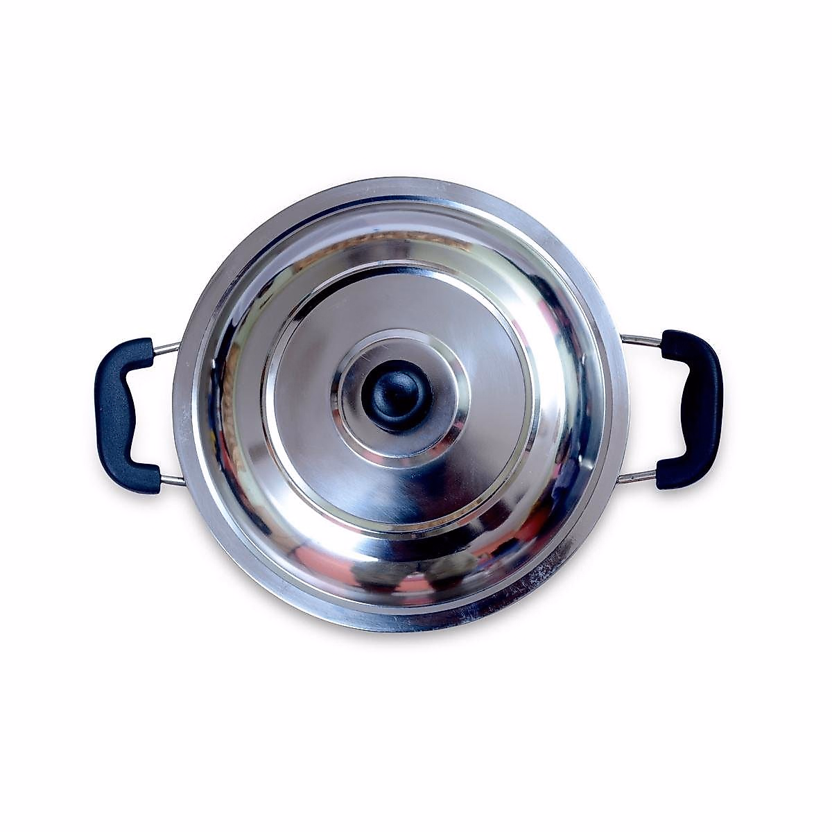 Kadai Nonstick Indian Kadhai Non-Stick Cookware Stainless Steel Deep Fry Karai Non-Stick Strong Stainless Steel Handle 2 litre with Steel Lid Deep fry pan Kadhai