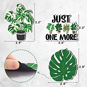 Huray Rayho Plant Fridge Magnets Cute Monstera Leaf House Refrigerator Magnets Decal Just One More Plant Signs Housewarming Gift for Plant Lover Home Kitchen Decor Office Locker Whiteboard Stickers