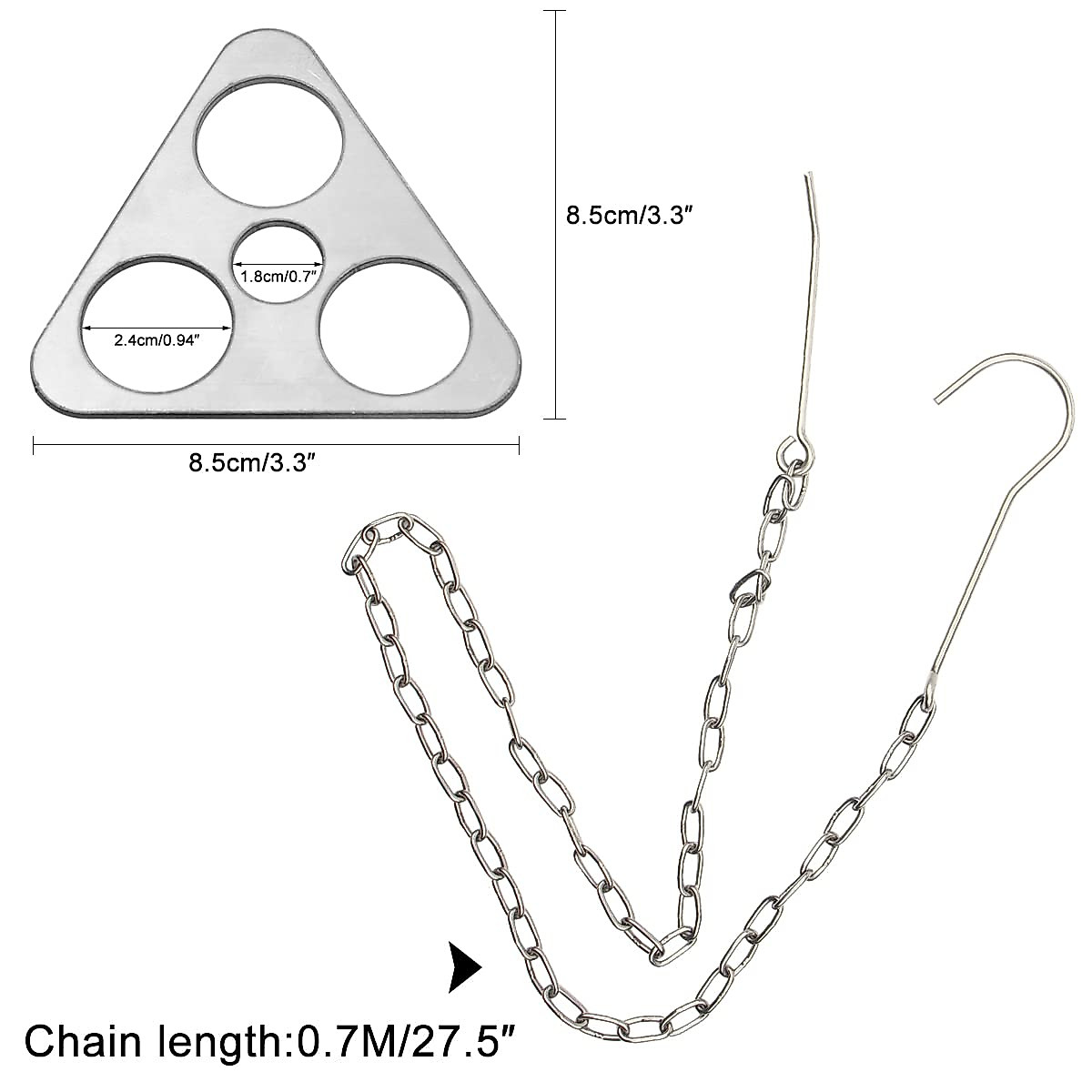 CA Mode Camping Tripod Board Accessories Set Stainless Steel Campire Support Plate - Turn Branches into Campfire Tripod with Adjustable Chain for Hanging Cookware - Perfect Outdoor Cooking