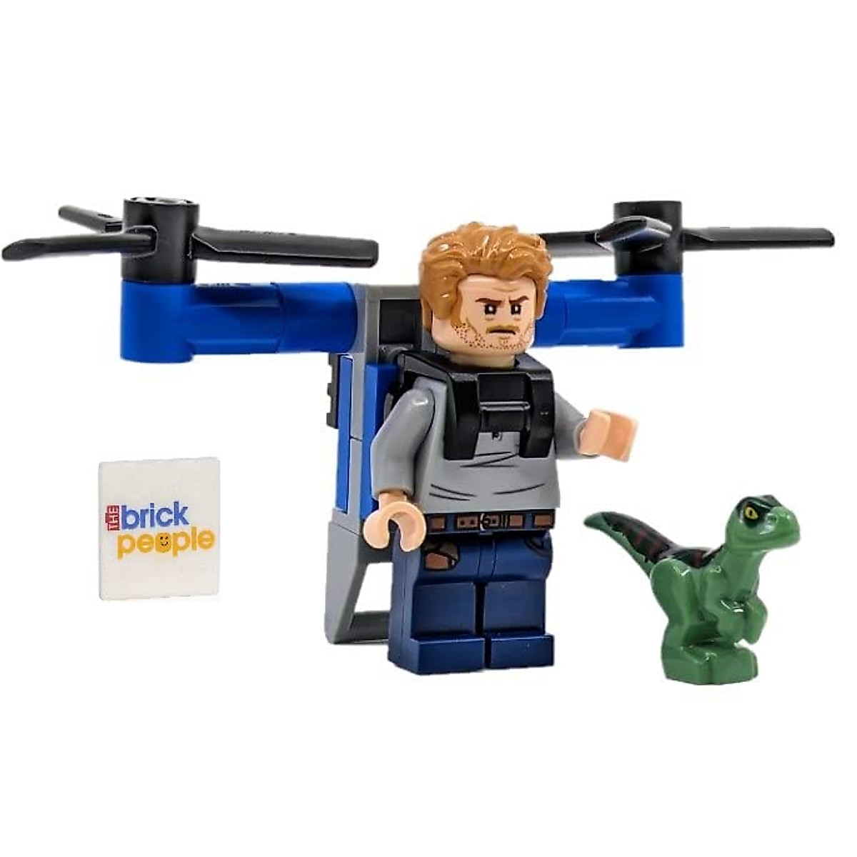 LEGO Jurassic World: Owen Grady Minifigure with Jetpack and Baby Raptor