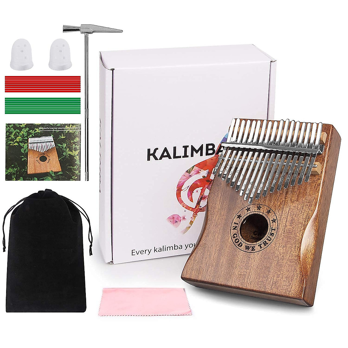 Kalimba Thumb Piano 17 Keys Musical Instruments, Mbira Finger Piano Gifts for Kids and Adults Beginners