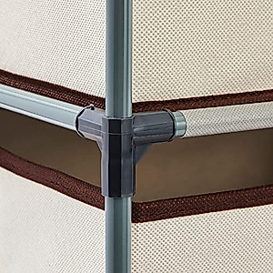 4 Tier Organizer Drawer Storage Tower, Fabric Dresser for Closet, Bedroom, Clothing, Beige (16.5 x 33 In)