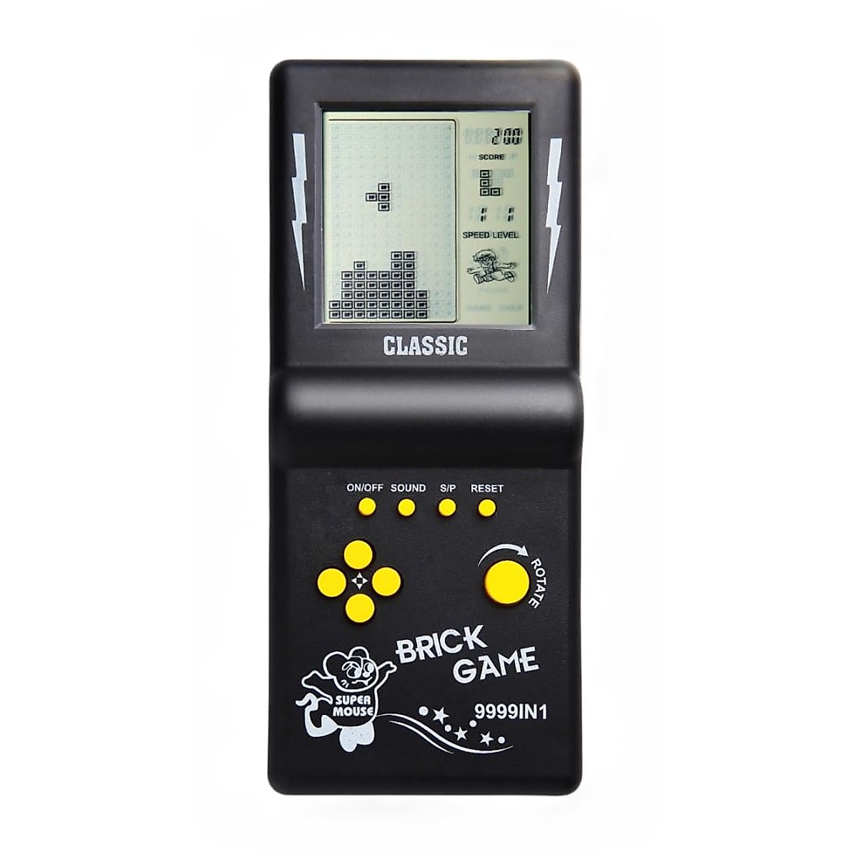 HLF 3.5-inch Large Screen Retro Brick Game Console for The 80s/90s Build in Block Game Racing/Tank Game Built-in 23 Classic Games Nostalgic Puzzle Children's Game Console (Black)