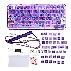 Acogedor RGB Backlit Hot Swappable Mechanical Gaming Keyboard, Triple Mode 2.4G Wireless, Bluetooth, Type C Wired, with 3750mAh Lithium Ion Battery