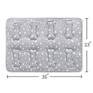 Dog Crate Mat (36" X 23"), Soft Dog Bed Mat with Cute Stars, Personalized Dog Crate Pad, Anti-Slip Bottom, Machine Washable Kennel Pad