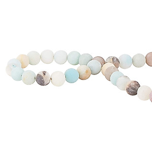LiQunSweet 45 Pcs Natural Frosted Amazonite Semi-Precious Gemstones Stone Loose Ball Round Gems Beads Bulk for Jewellery Making DIY Material Supplies - 8mm