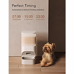 Nooie Pet Feeder, Smart Automatic Cat Feeder, 2.4GHz Wi-Fi, 3.8L Dry Food Dispenser, Portion Control, Low Food Detection, Real-Time Alerts, Clog-Free, Stainless-Steel Bowl, Suitable for Small Dogs