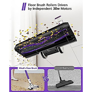 Micol Cordless Vacuum Cleaner, 6-in-1 Lightweight Stick Vacuum, 2 Modes of Powerful Suction, Maximum 38 Mins Runtime, Removable Battery, Household Vacuum Cleaner for Home Hard Floor Pet Hair Carpet