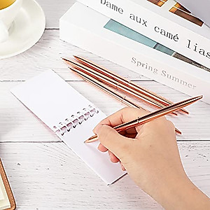 30 Pcs Slim Ballpoint Pens Black Ink Wedding Pens Metal Pens Set for Wedding Guest Book Office Supplies Students Teachers Praise Grad Gifts (Rose Gold)