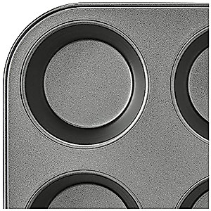 Amazon Basics Nonstick Muffin Baking Pan, 12 Cups - Set of 2