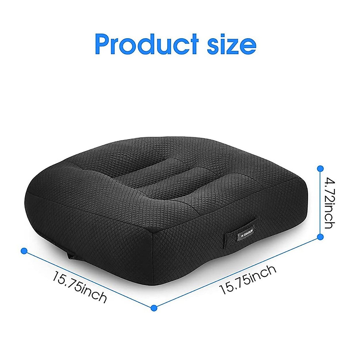 Adult Booster Seat for Car, Portable Booster Seat for Driver, Passenger , 3D Breathable Mesh Non-Slip Seat Cushions with Practical Handle for The Car, Office, Wheelchair (Extra Large) (Black)