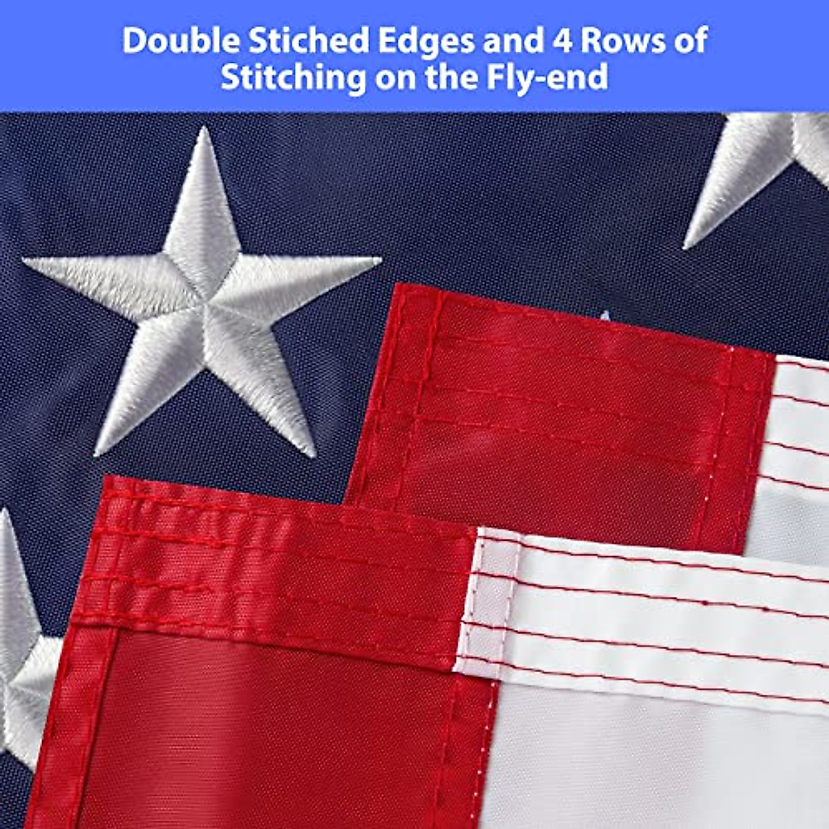 American flag 3x5 Ft Made in USA, Thicken American Flags for Outside 3x5, Heavy Duty Durable US Flag, Fade Resistant American Flags for Outside, USA Flag with Embroidered Stars