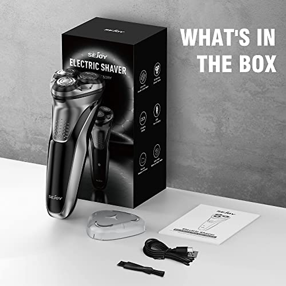 Shavers for Men Electric Razor Pubic Hair, Razors for Men Electric Shaver, Razor Men Electric Waterproof IPX7, Man Electric Shavers with Pop-Up Trimmer, 80000 power-1h Fast Charging-3D Floating Head