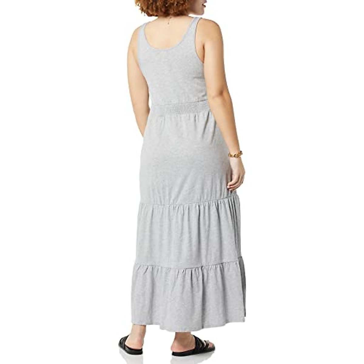 Amazon Essentials Women's Sleeveless Elastic Waist Summer Maxi Dress (Available in Plus Size), Light Grey Heather, X-Large