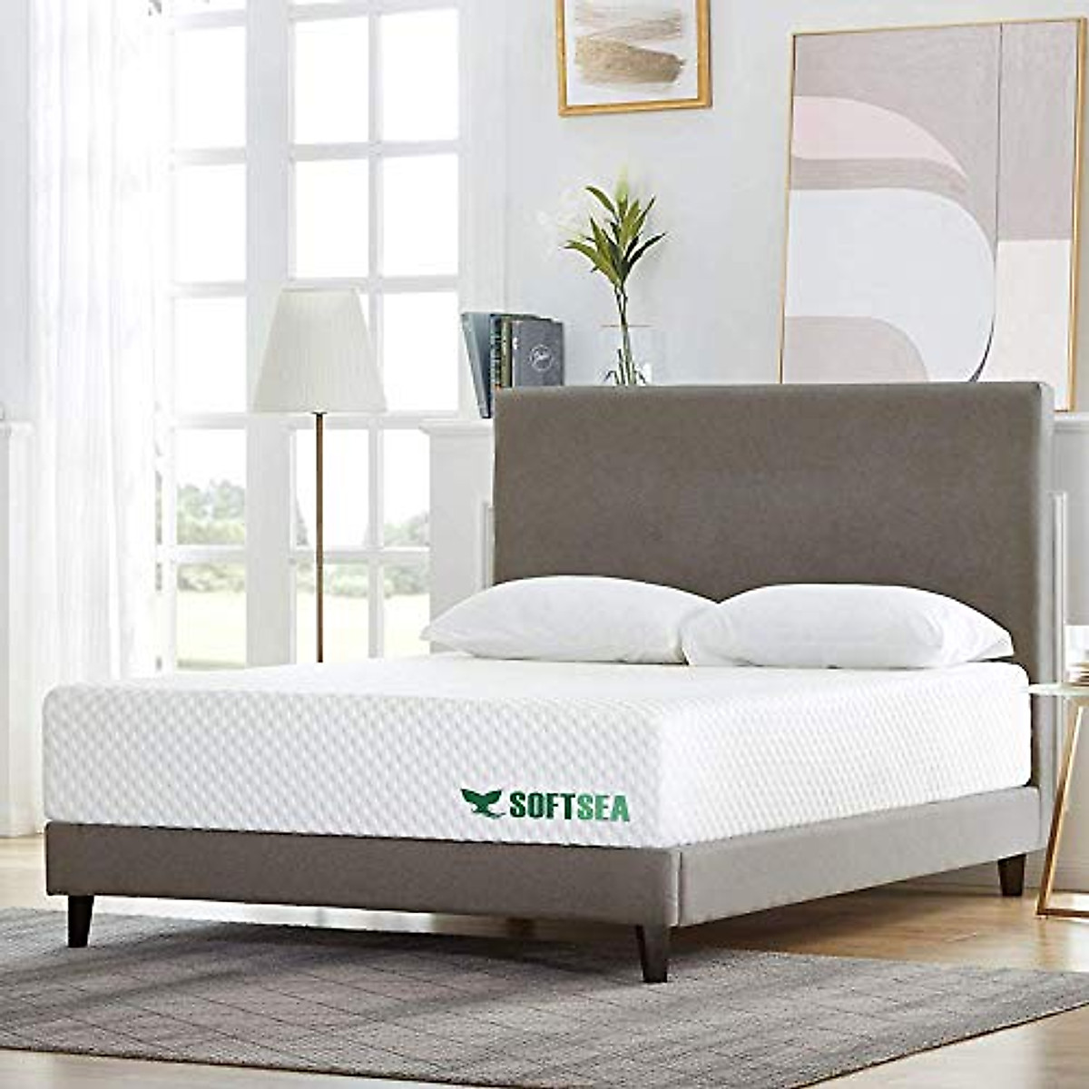SOFTSEA 12 Inch Memory Foam Mattress, Gel Infushed/Medium Firm Comfort/Mattresses in a Box, Twin